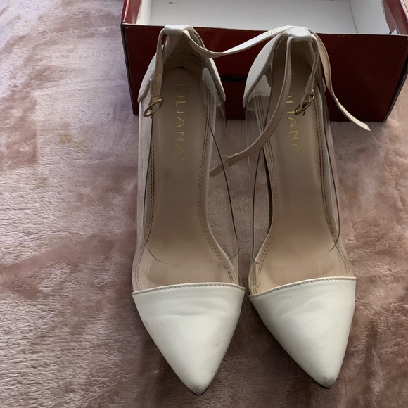Shoes | White And Transparent Pointed Heals | Poshmark